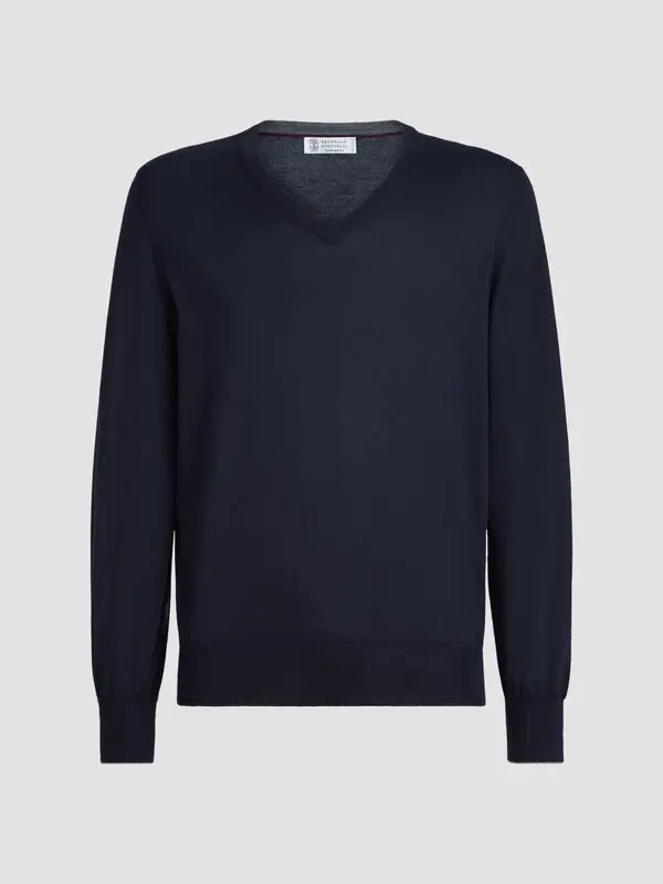 Brunello Cucinelli Cashmere And Silk Lightweight Sweater - Navy Blue