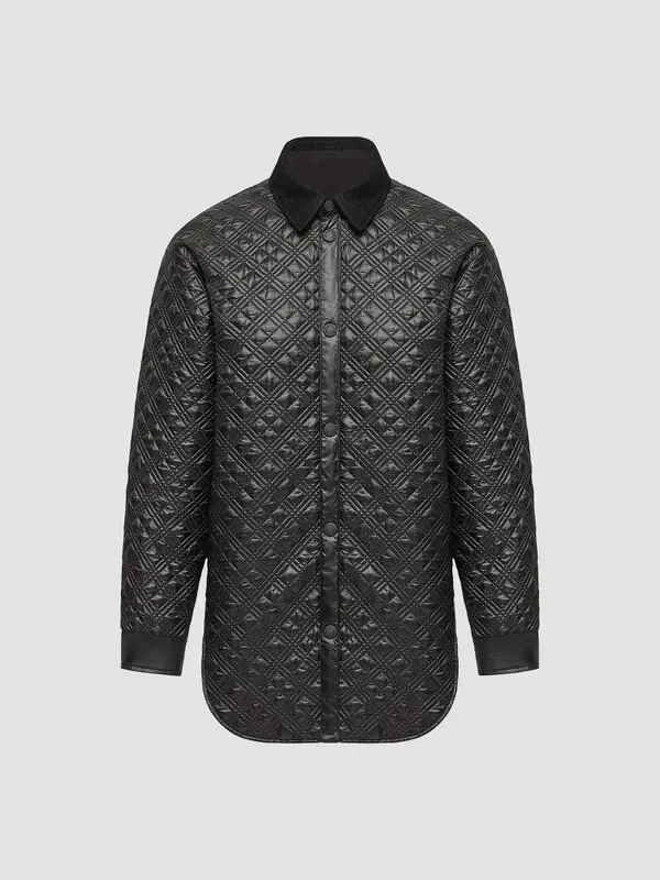 Moncler Corduroy-trimmed Down-filled Shacket - Black