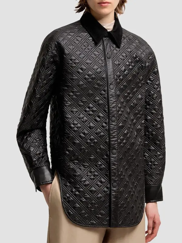 Moncler Corduroy-trimmed Down-filled Shacket - Black