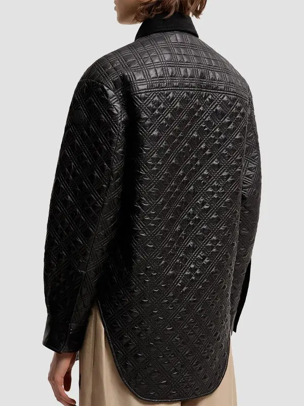Moncler Corduroy-trimmed Down-filled Shacket - Black
