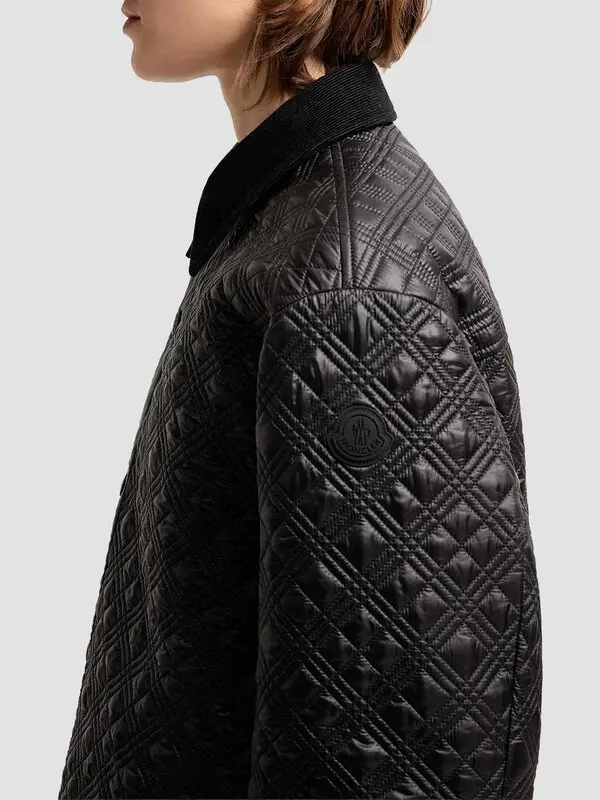 Moncler Corduroy-trimmed Down-filled Shacket - Black