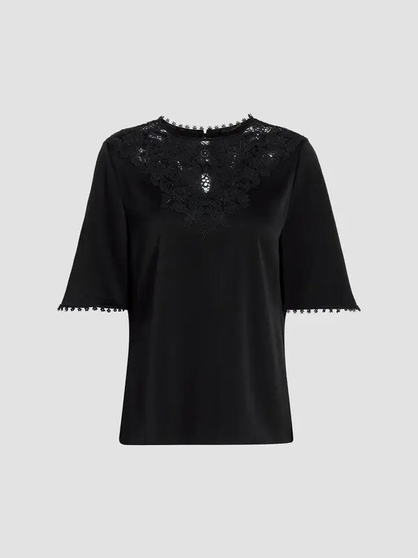 Kobi Halperin Frankie Lace Satin-back Crepe Blouse