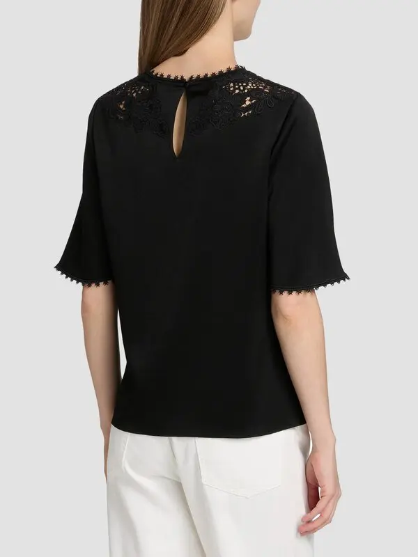 Kobi Halperin Frankie Lace Satin-back Crepe Blouse