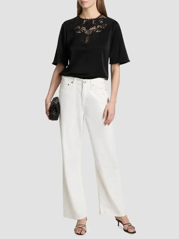 Kobi Halperin Frankie Lace Satin-back Crepe Blouse