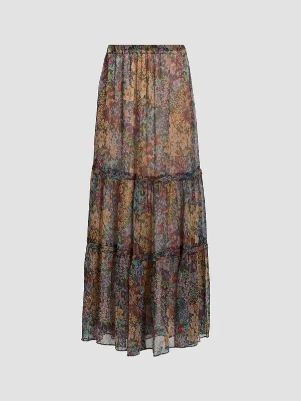 Kobi Halperin Clea Floral Tiered Maxi Skirt