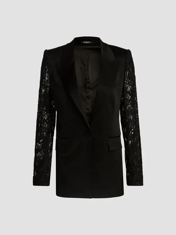 UNGARO Georgie Lace Sleeve Jacket