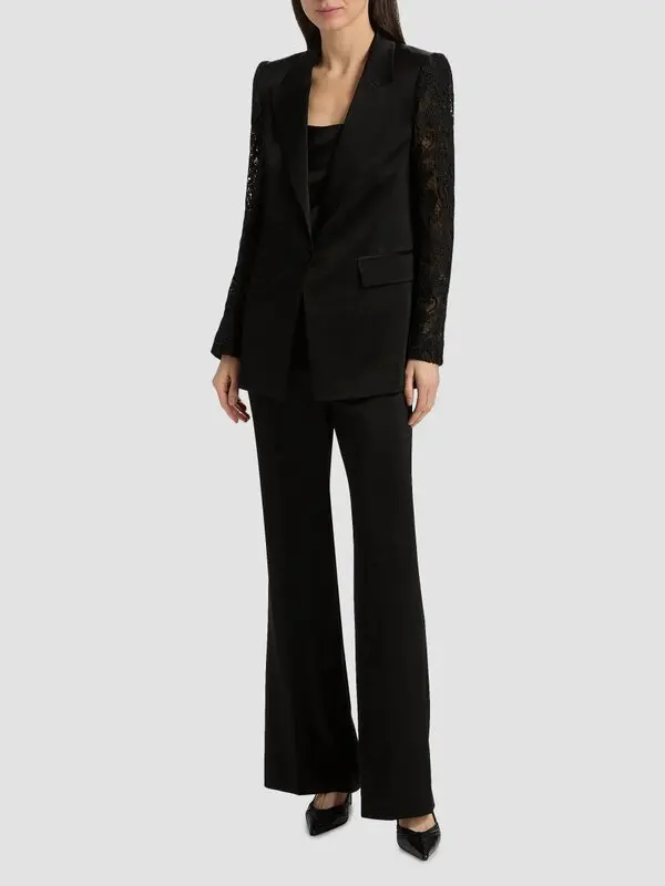 UNGARO Georgie Lace Sleeve Jacket