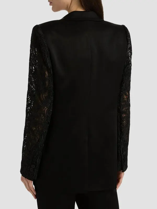 UNGARO Georgie Lace Sleeve Jacket