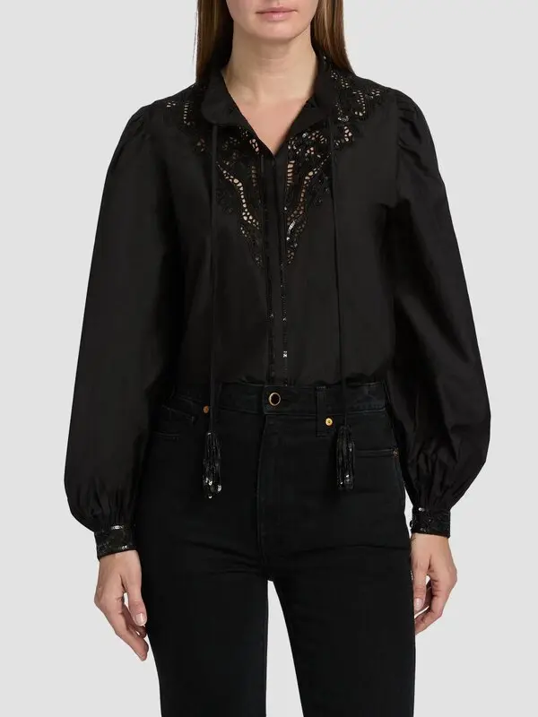 Kobi Halperin Harper Sequined Lace Blouse