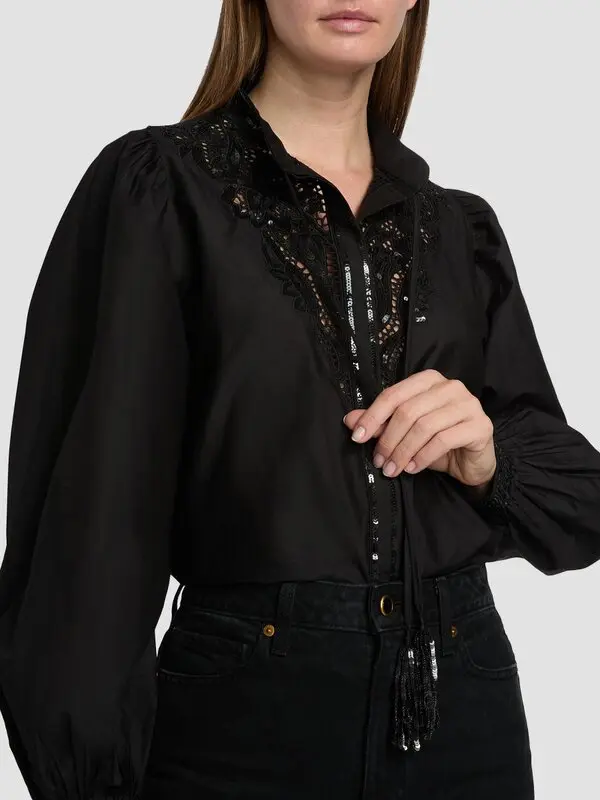 Kobi Halperin Harper Sequined Lace Blouse
