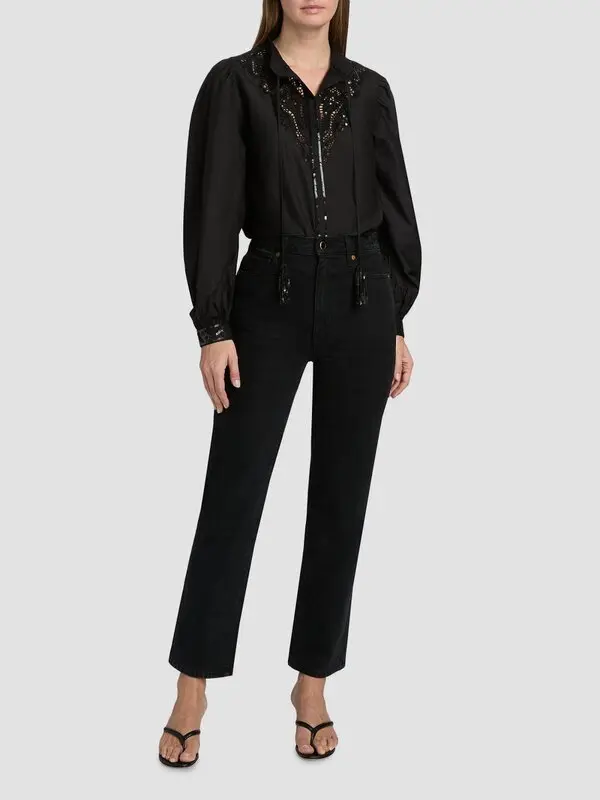 Kobi Halperin Harper Sequined Lace Blouse