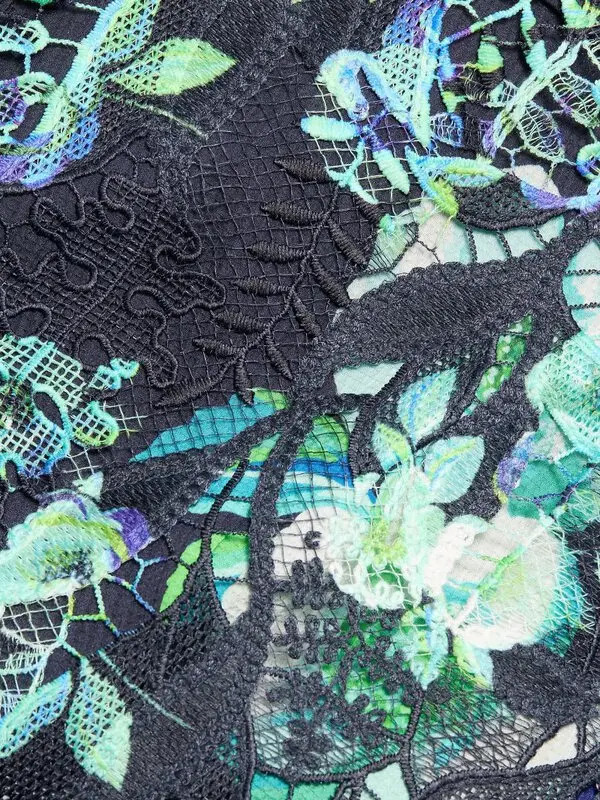 UNGARO Palmer Floral Lace Midi-dress