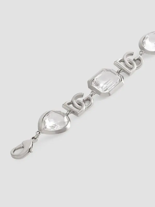 Dolce & Gabbana Silvertone & Crystal Logo Bracelet
