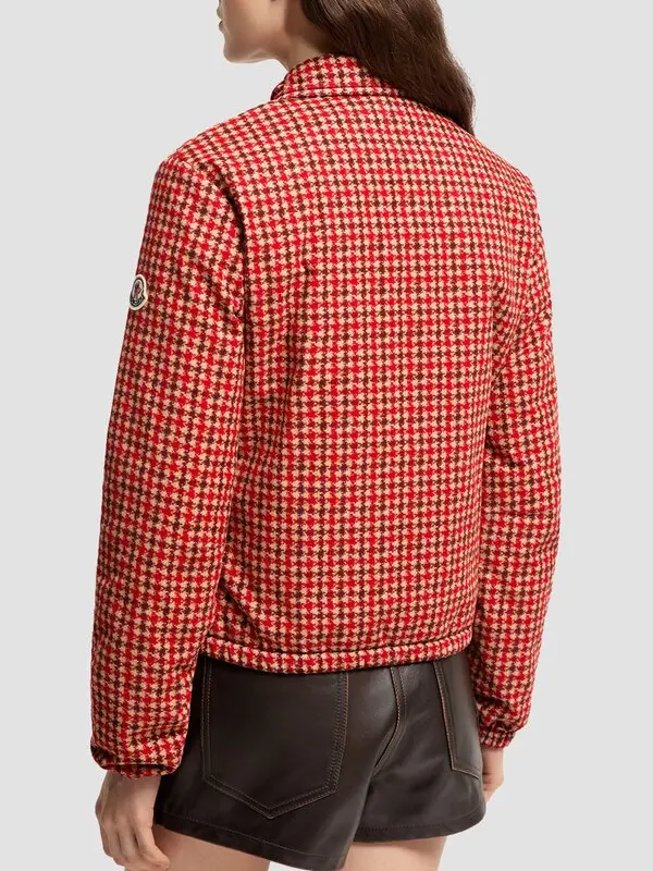 Moncler Lanset Puffer Shacket In Velvet
