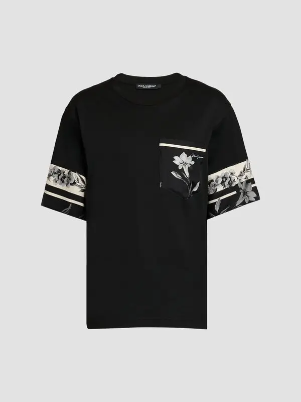 Dolce & Gabbana Floral Cotton-silk T-shirt
