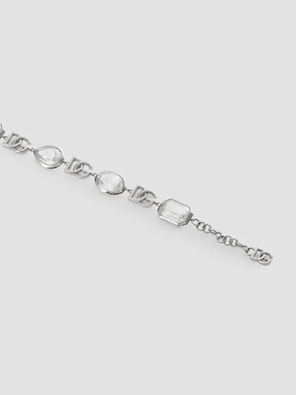 Dolce & Gabbana Silvertone & Crystal Logo Necklace