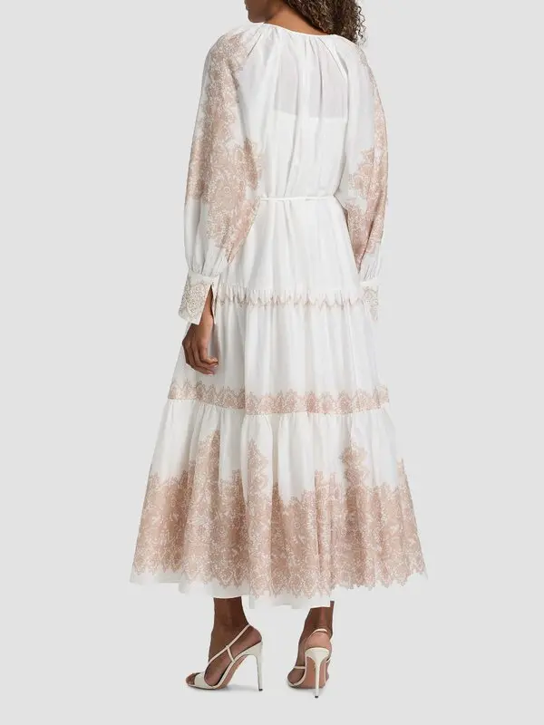 Kobi Halperin Lauryn Lace Print Cotton-silk Maxi Dress - Ivory