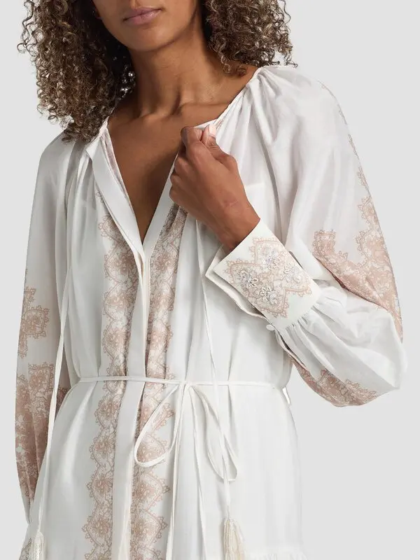 Kobi Halperin Lauryn Lace Print Cotton-silk Maxi Dress - Ivory