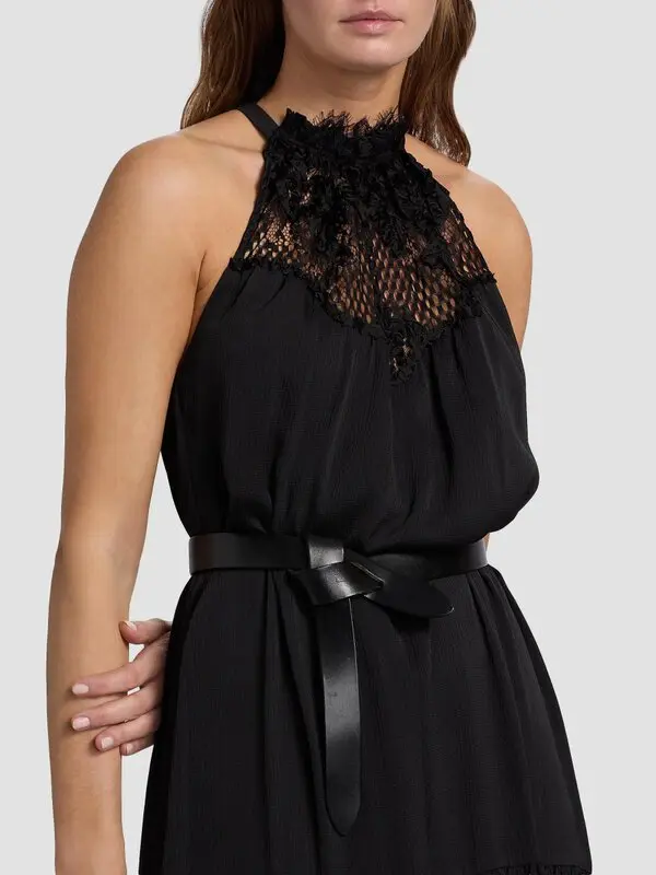 Kobi Halperin Hallee Lace Embroidered Satin Maxi Dress