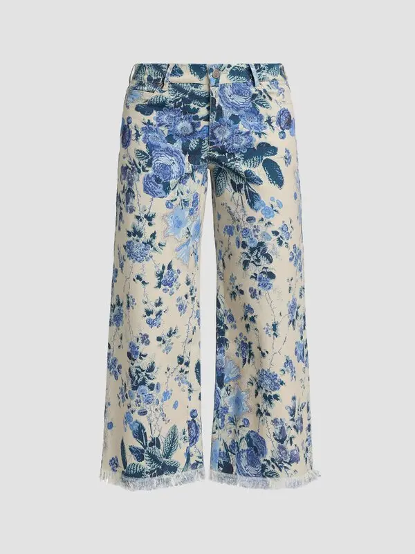 Kobi Halperin Anne Floral-print Twill Crop Pants