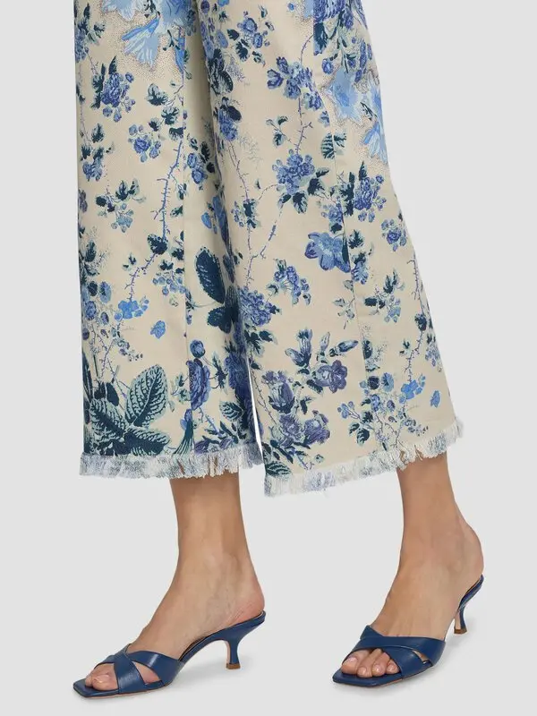 Kobi Halperin Anne Floral-print Twill Crop Pants