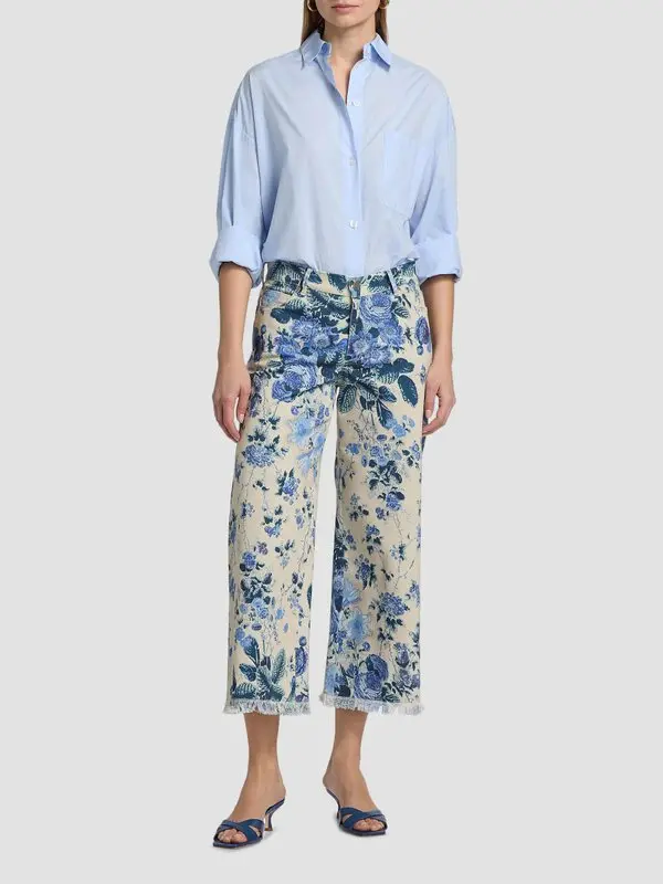 Kobi Halperin Anne Floral-print Twill Crop Pants