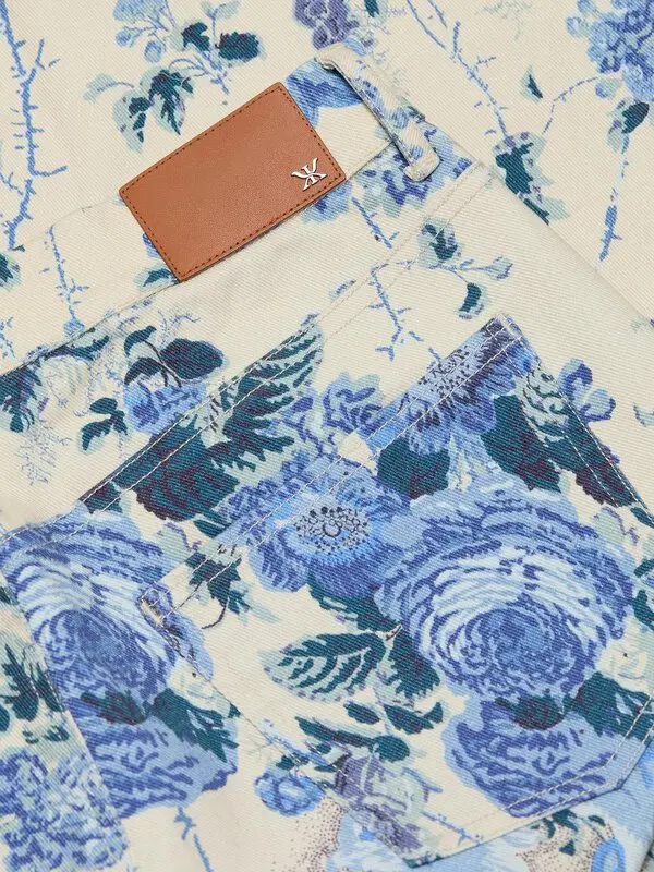 Kobi Halperin Anne Floral-print Twill Crop Pants