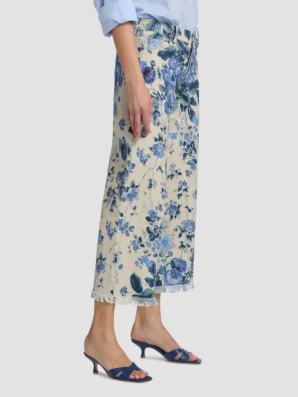 Kobi Halperin Anne Floral-print Twill Crop Pants