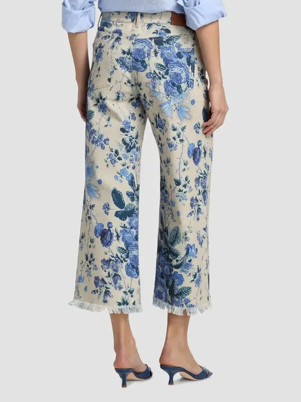 Kobi Halperin Anne Floral-print Twill Crop Pants