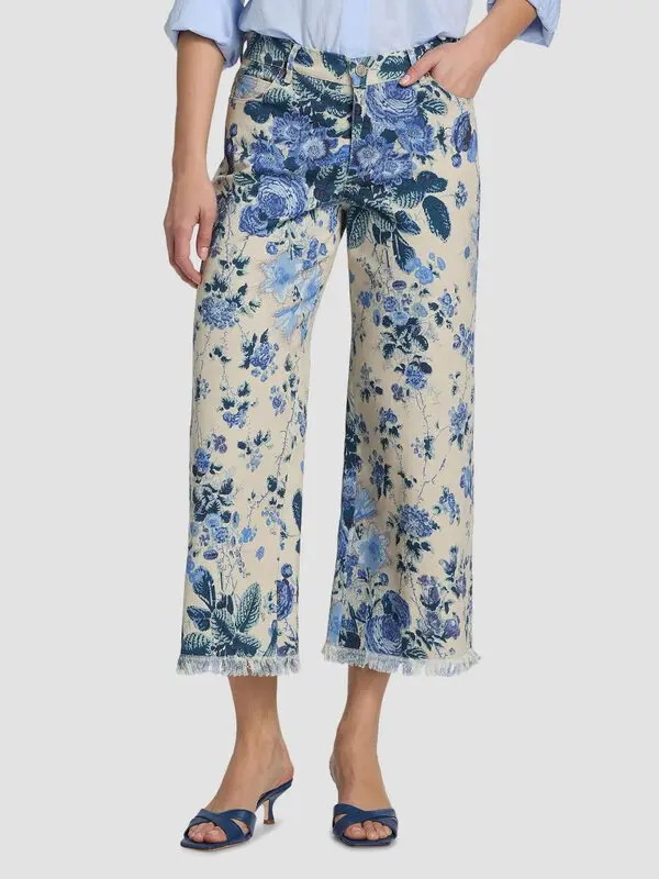 Kobi Halperin Anne Floral-print Twill Crop Pants