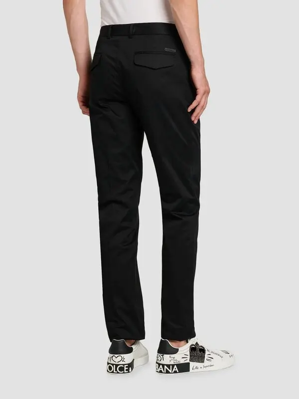 Dolce & Gabbana Gabardine Cotton Straight-leg Trousers