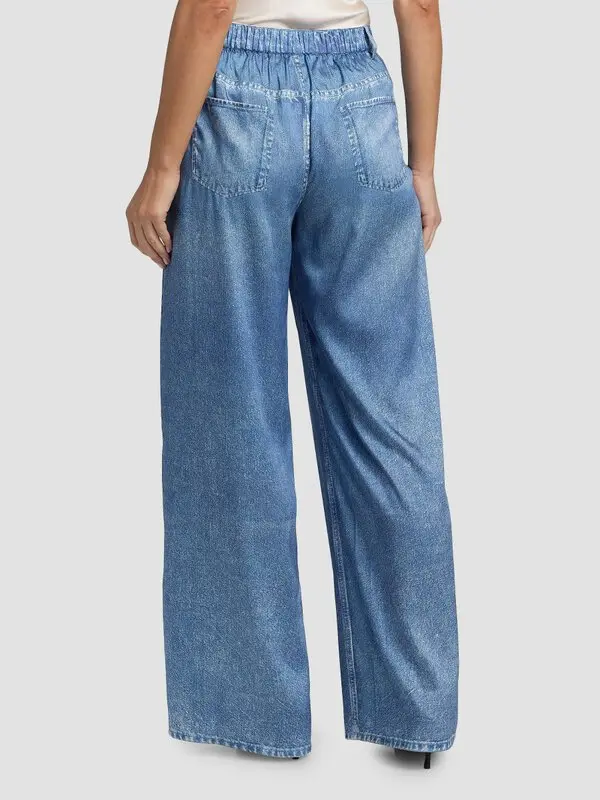 Kobi Halperin Sage Denim Print Satin Pants