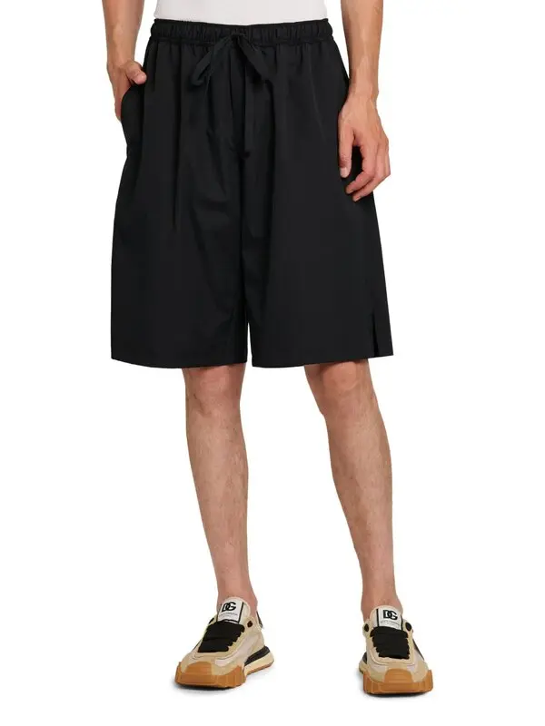 Dolce & Gabbana Logo-patch Cotton Drawstring Shorts