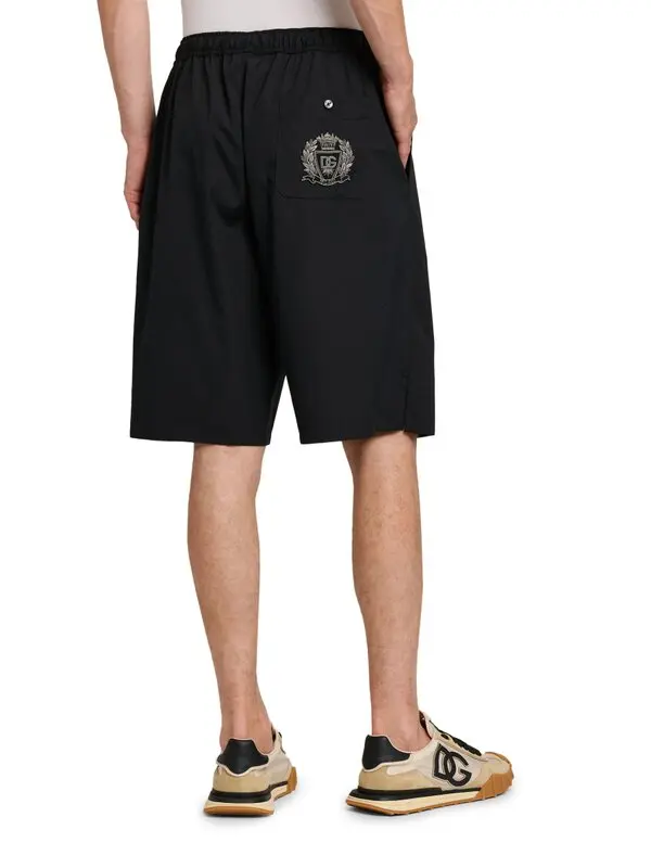 Dolce & Gabbana Logo-patch Cotton Drawstring Shorts