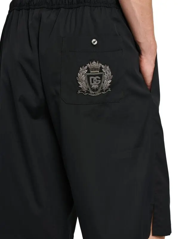 Dolce & Gabbana Logo-patch Cotton Drawstring Shorts