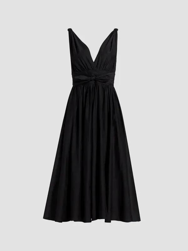 UNGARO Josie Cotton & Silk Midi-dress