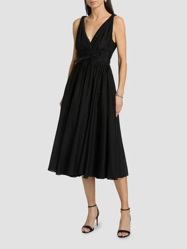 UNGARO Josie Cotton & Silk Midi-dress