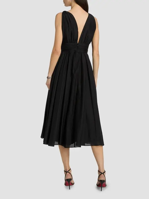 UNGARO Josie Cotton & Silk Midi-dress