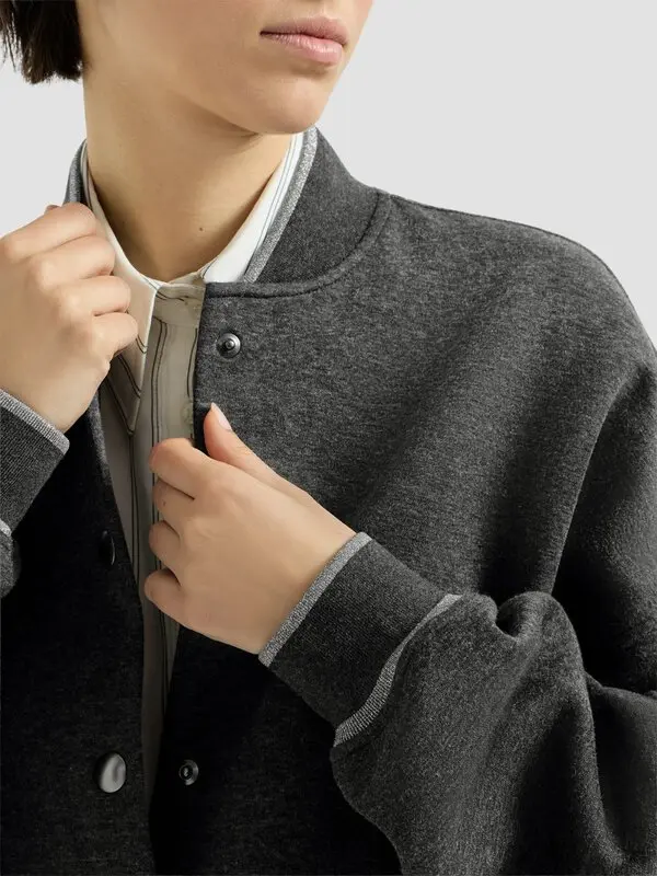 Brunello Cucinelli Techno Cotton And Cashmere Interlock Bomber Jacket