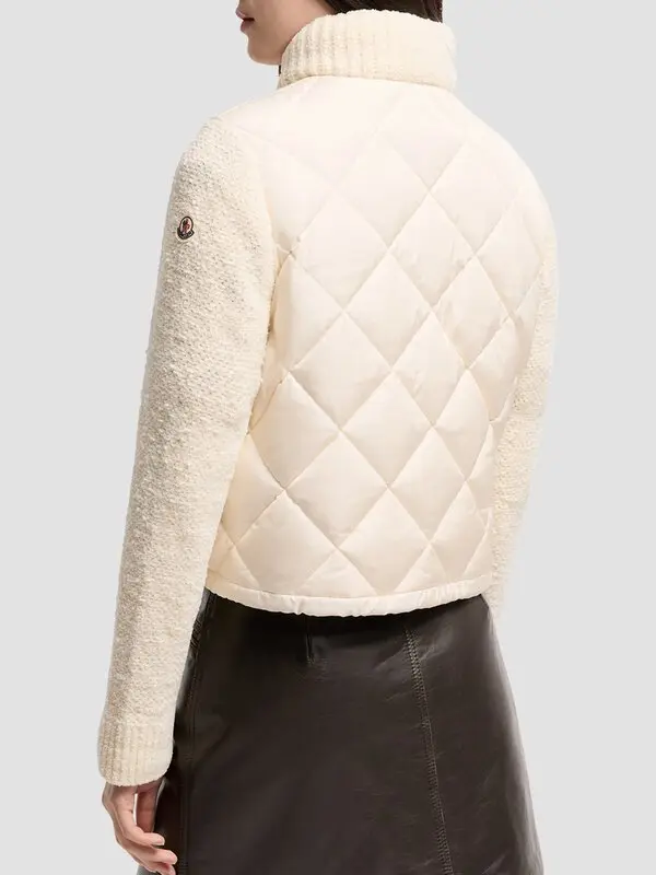 Moncler Down-filled Cardigan In Cotton Blend