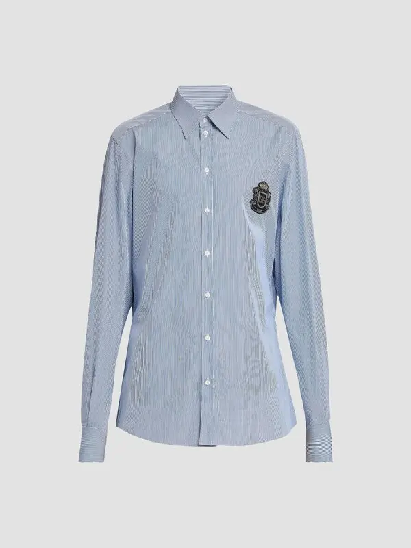 Dolce & Gabbana Striped Cotton Poplin Oversized Shirt