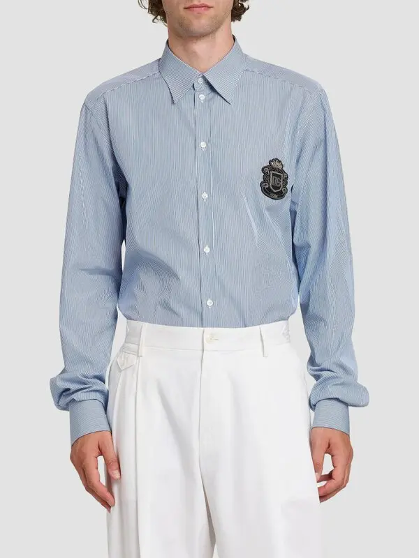Dolce & Gabbana Striped Cotton Poplin Oversized Shirt