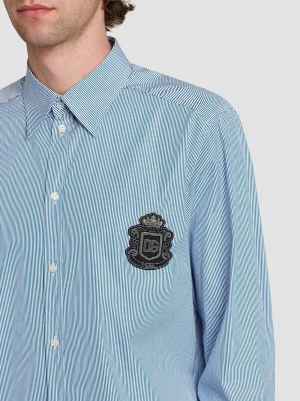 Dolce & Gabbana Striped Cotton Poplin Oversized Shirt