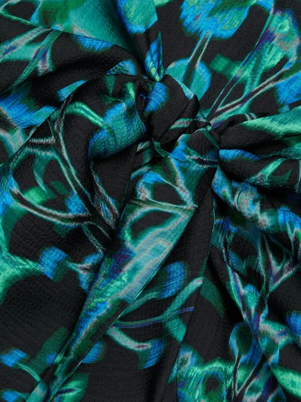UNGARO Colby Printed Wrap Midi Skirt