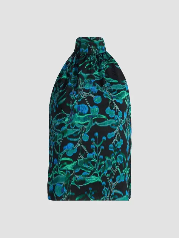 UNGARO Ace Printed Halter Blouse