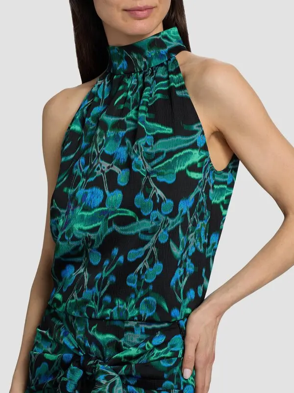 UNGARO Ace Printed Halter Blouse