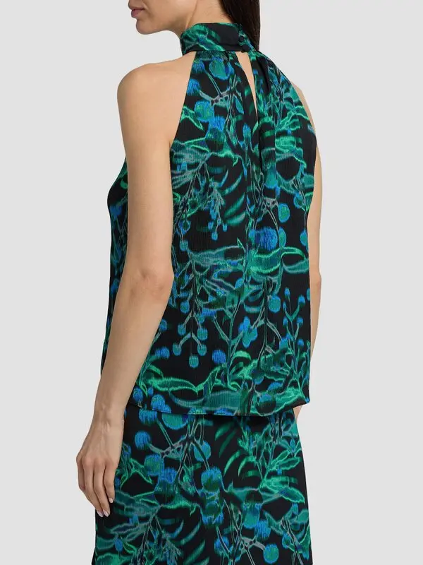 UNGARO Ace Printed Halter Blouse