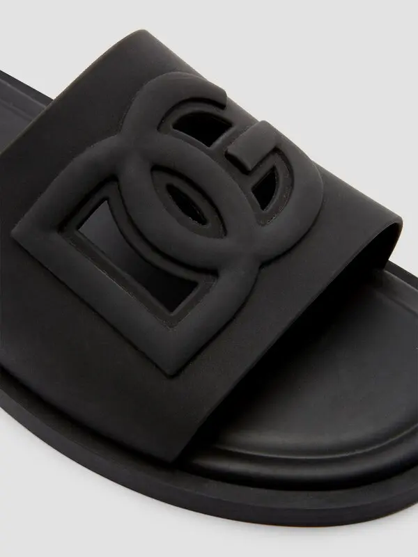 Dolce & Gabbana Gomma Logo Slides - Nero