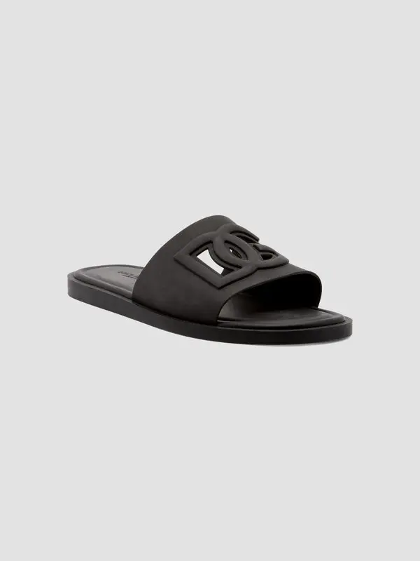 Dolce & Gabbana Gomma Logo Slides - Nero
