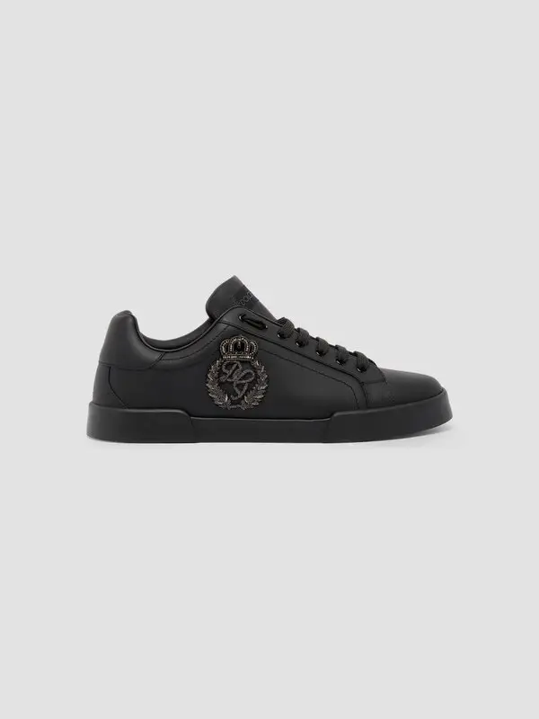 Dolce & Gabbana Logo Leather Low-top Sneakers - Nero